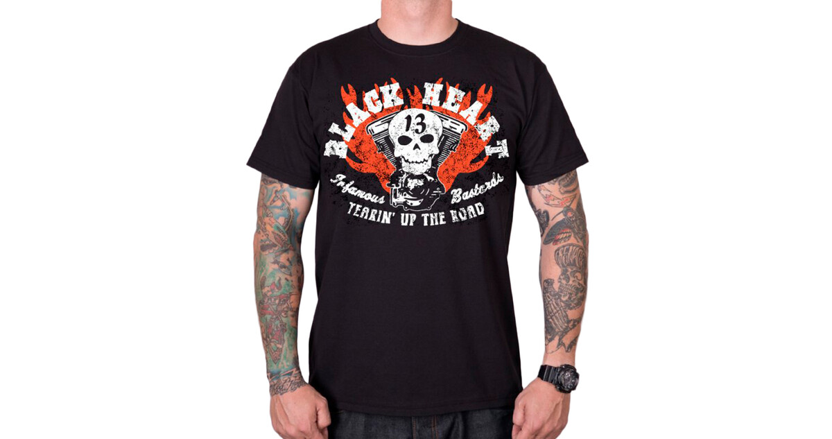 Tričko BLACK HEART Flathead Skull - inSPORTline