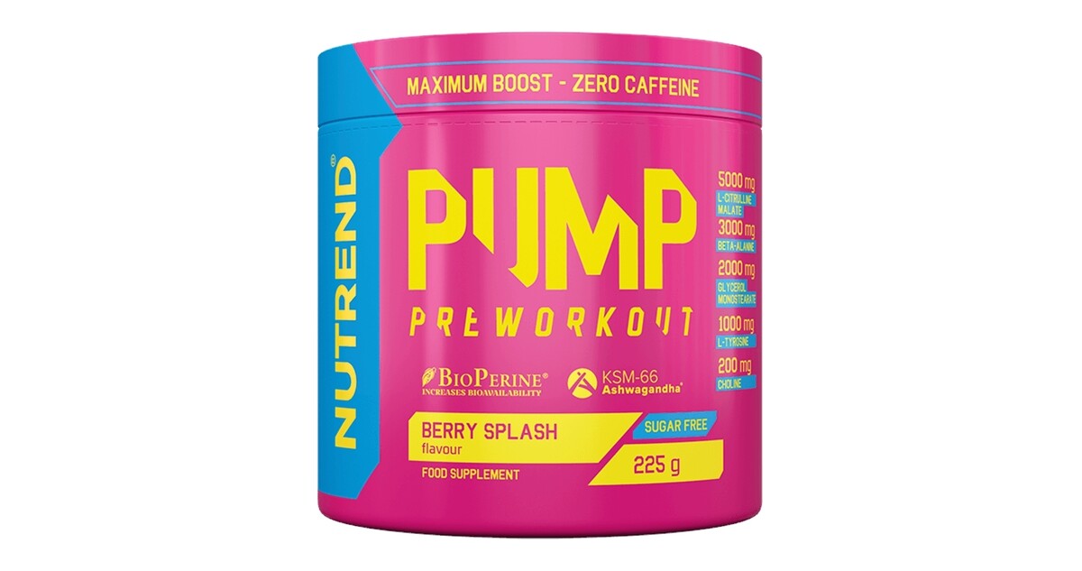 Pre-workout zmes Nutrend Pump 225g bez kofeínu - inSPORTline